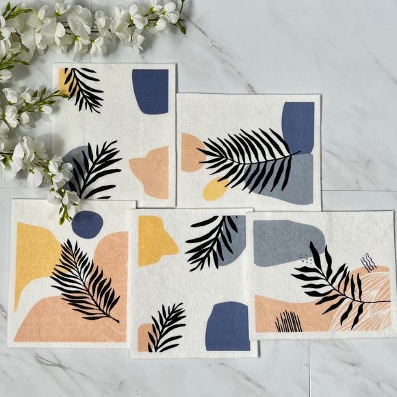 Ciroa | Kitchen | Set Of 5 Leaf Pattern Ciroa Go Eco Swedish Dishcloths ...